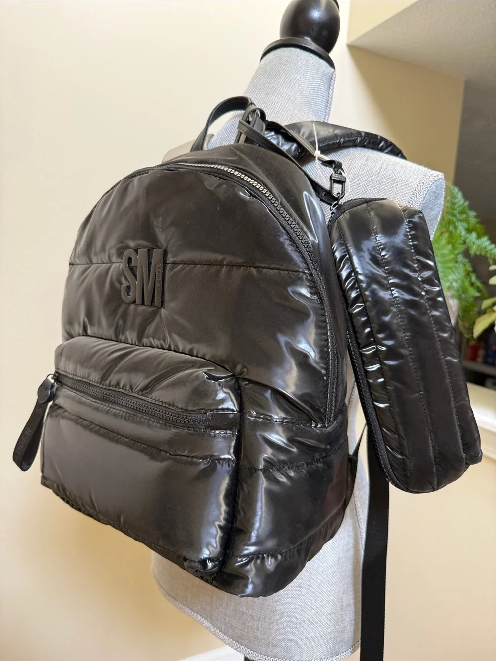 Steve Madden | Bags | Steve Madden Black Quilted Nylon Backpack With ...